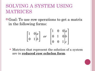 3.6 systems and matrices | PPT