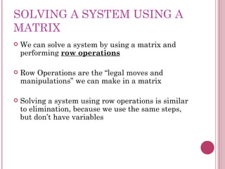 3.6 systems and matrices | PPT