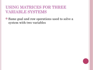 3.6 systems and matrices[1] | PPT