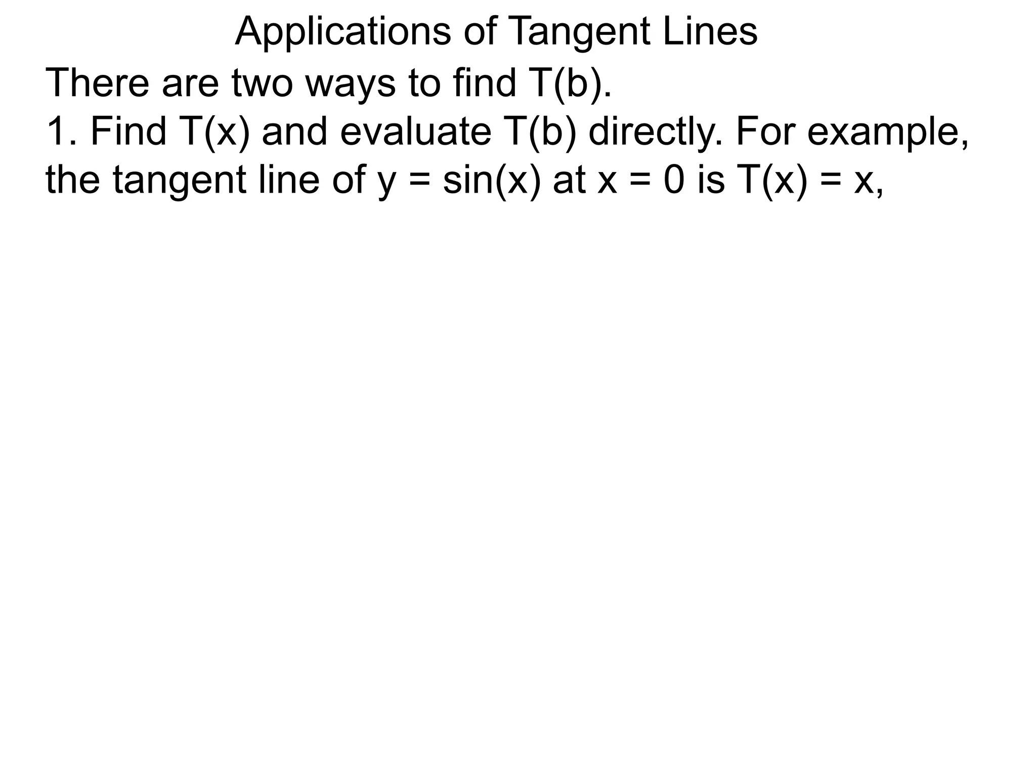 3.7 applications of tangent lines | PPTX
