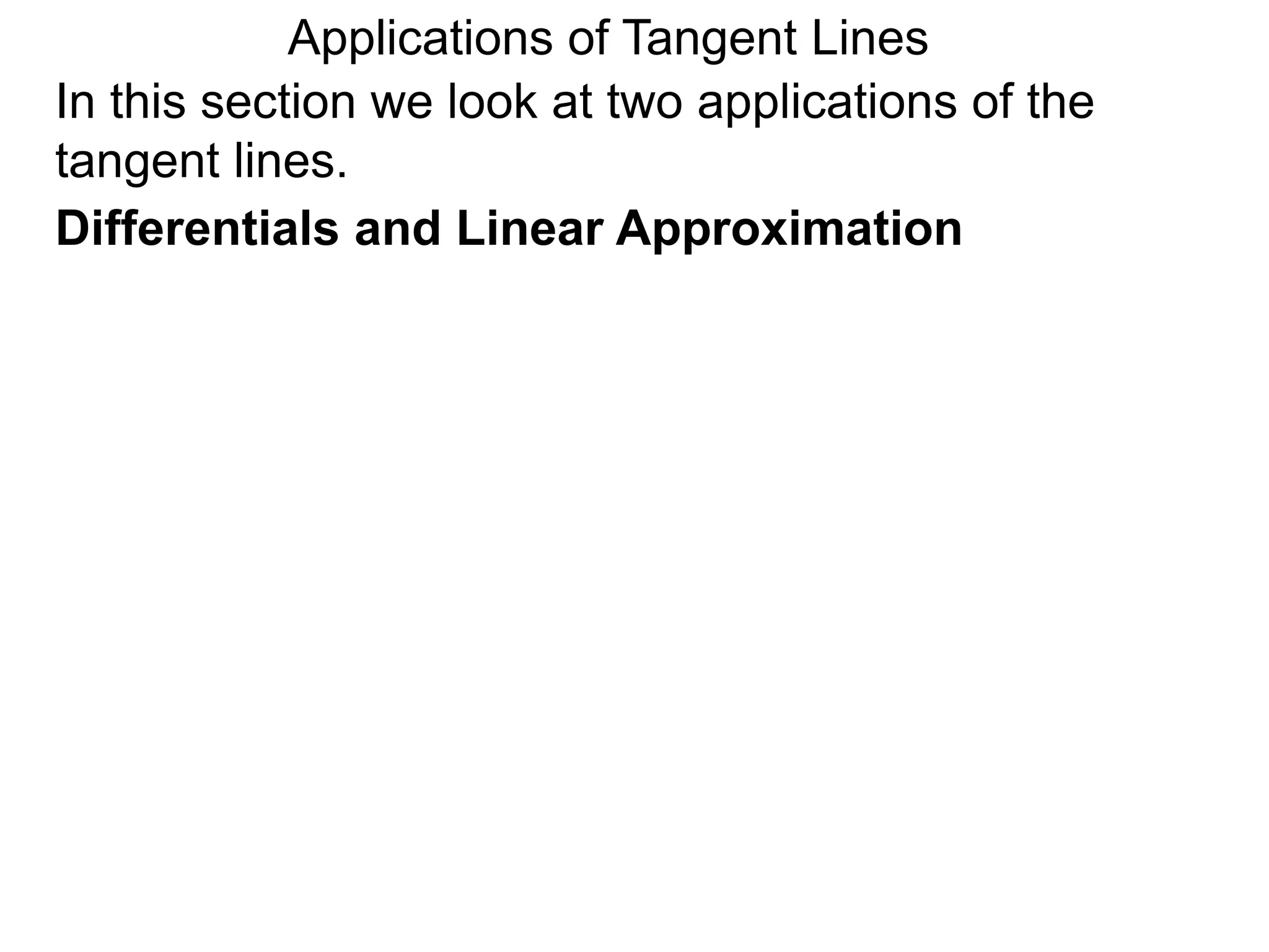 3.7 applications of tangent lines | PPTX