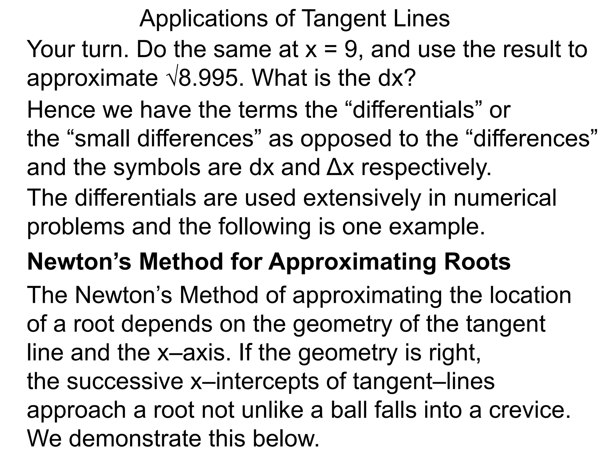 3.7 applications of tangent lines | PPTX
