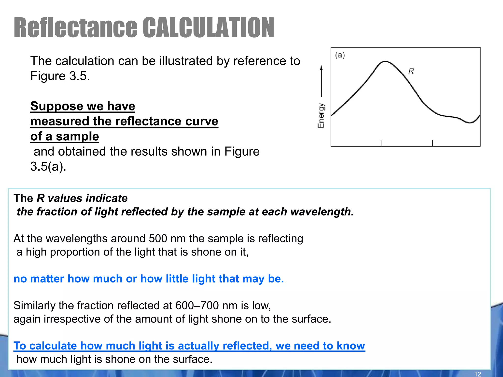 3.7 calculation of tristimulus values from measured reflectance values ...
