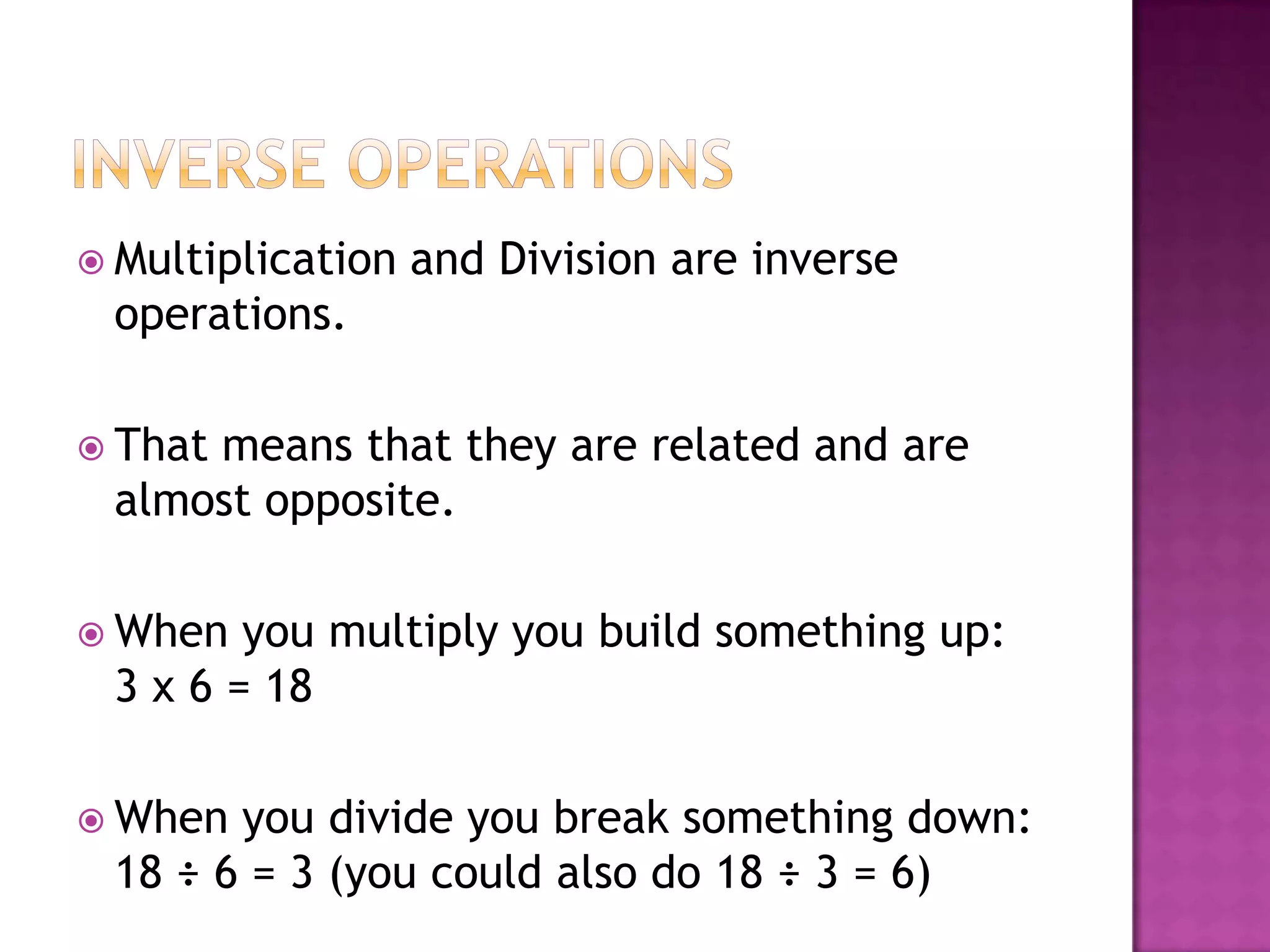 relating multiplication and division | PPTX | Science