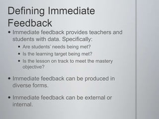 Diversifying Immediate Feedback | PPTX