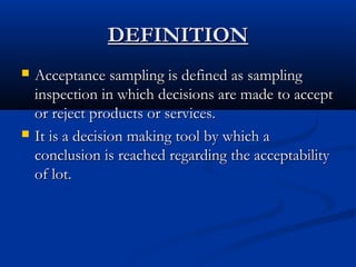 3.... acceptance sampling | PPT