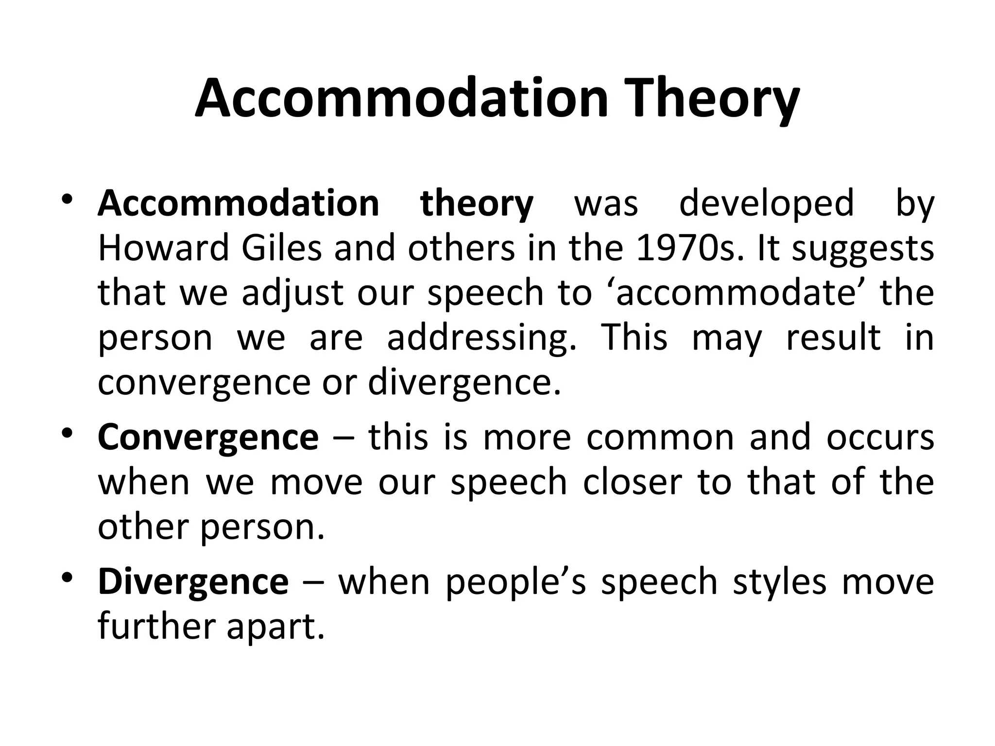 Accommodation theory | PPT