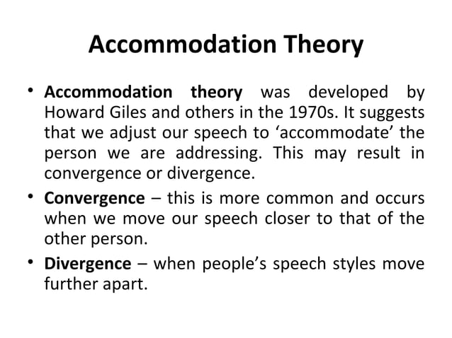 Accommodation theory | PPT