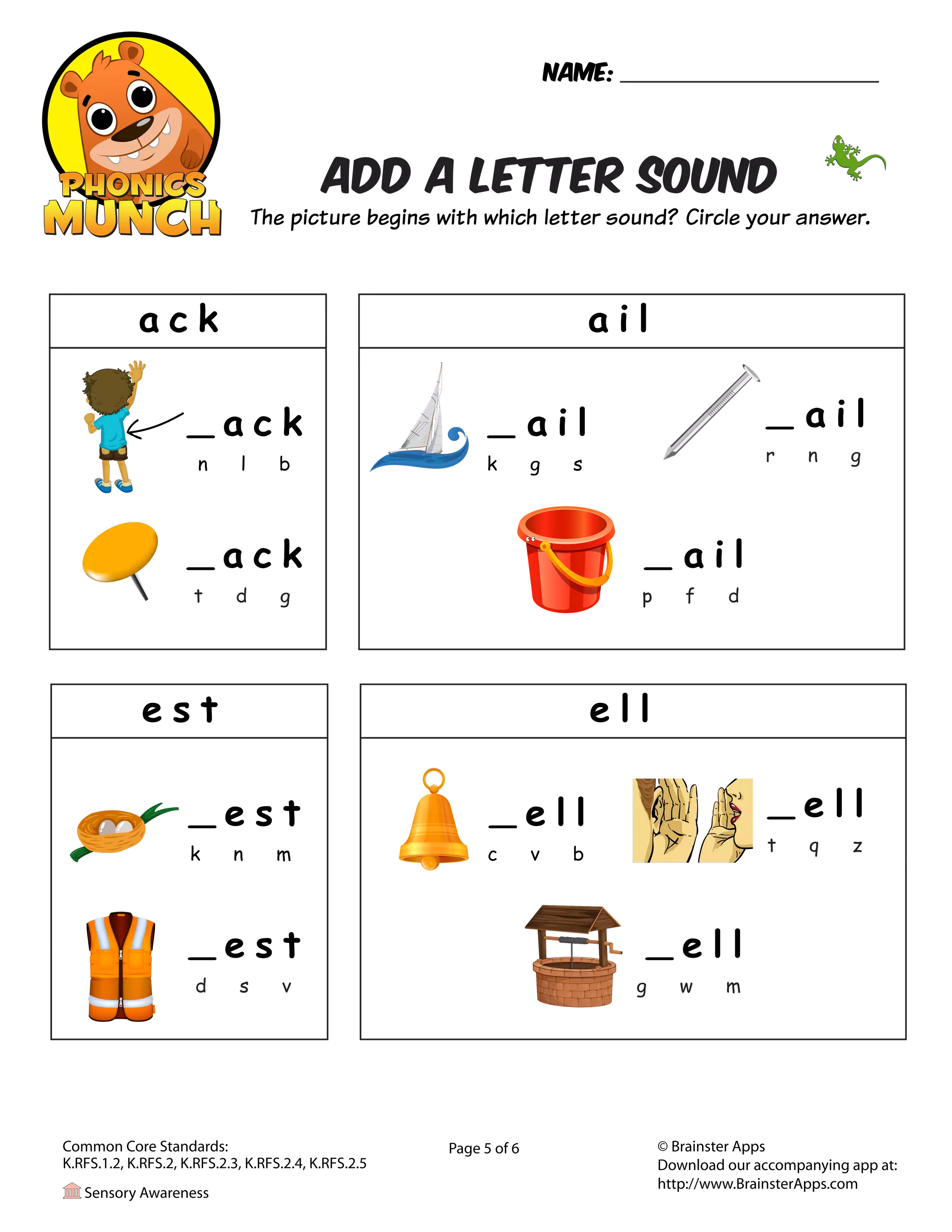 Add a Letter Sound Phonics Worksheet | PDF | Education