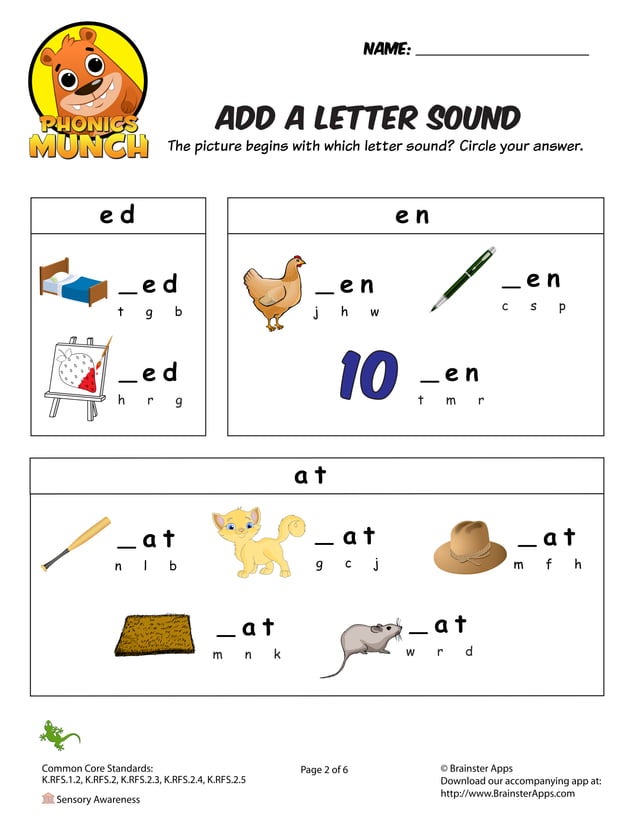Add a Letter Sound Phonics Worksheet | PDF | Education