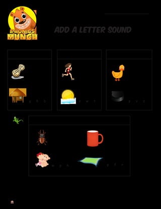 Add a Letter Sound Phonics Worksheet | PDF | Education