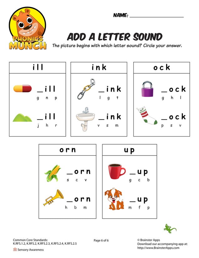 Add a Letter Sound Phonics Worksheet | PDF | Education
