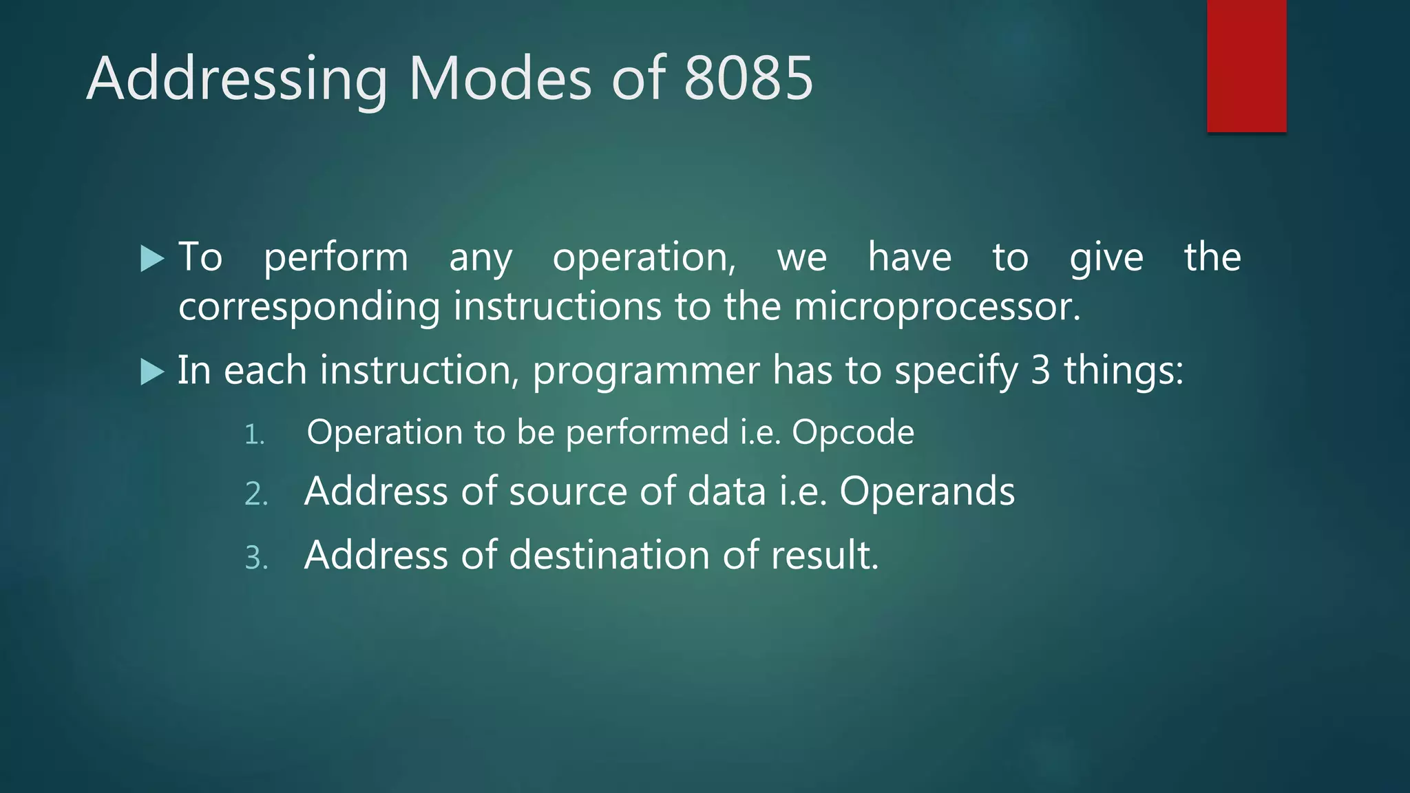 Addressing modes 8085 | PPTX