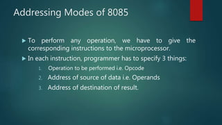 Addressing modes 8085 | PPTX