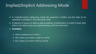 Addressing modes 8085 | PPTX