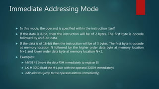 Addressing modes 8085 | PPTX