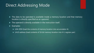 Addressing modes 8085 | PPTX
