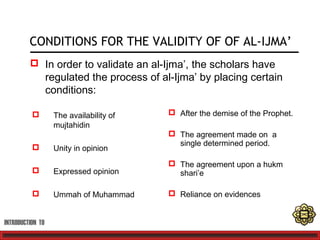 Introduction to Usul Fiqh : al-ijmak | PPT
