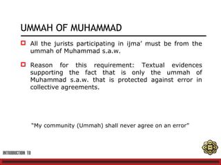 Introduction to Usul Fiqh : al-ijmak | PPT