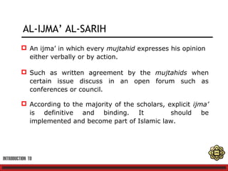 Introduction to Usul Fiqh : al-ijmak | PPT