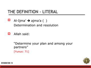Introduction to Usul Fiqh : al-ijmak | PPT