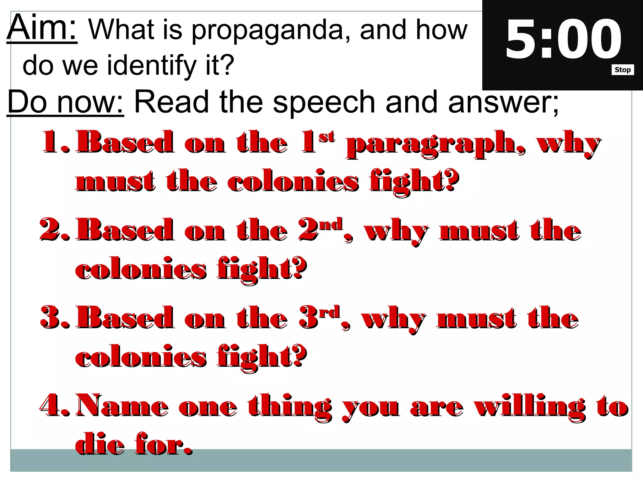 American Revolution propaganda | PPT