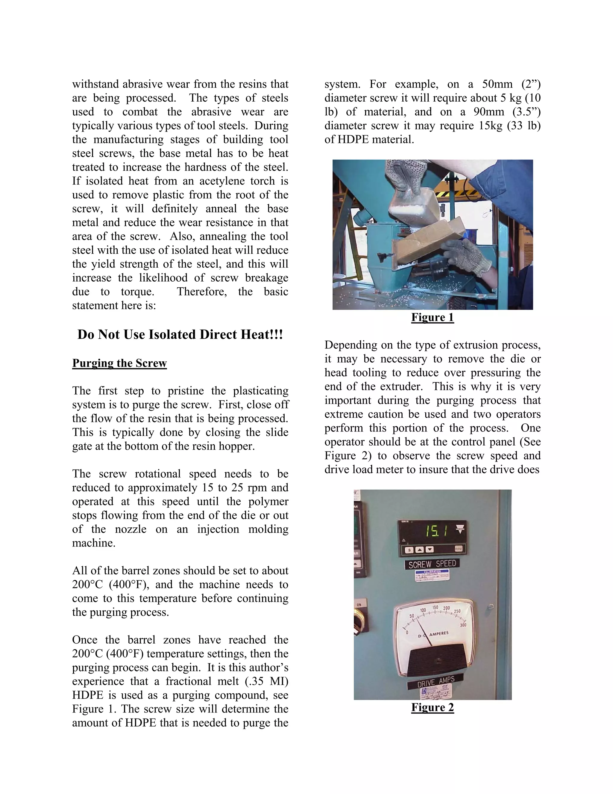 A Method for Purging and Cleaning an Extruder Screw and Barrel | PDF