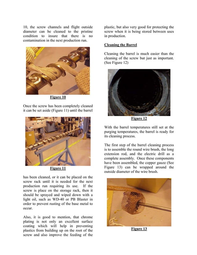 A method for purging and cleaning a screw and barrel | PDF
