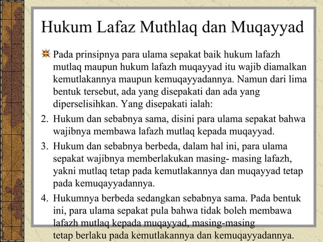 3. ‘am, khash, muthlaq, muqayyad | PPS