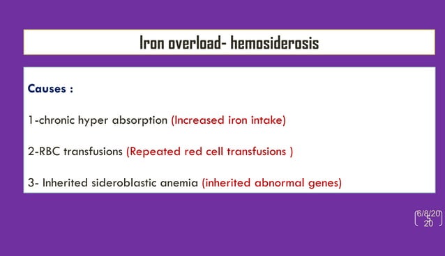 3 anemia of chronic diseases (acd) ,iron overload | PPT
