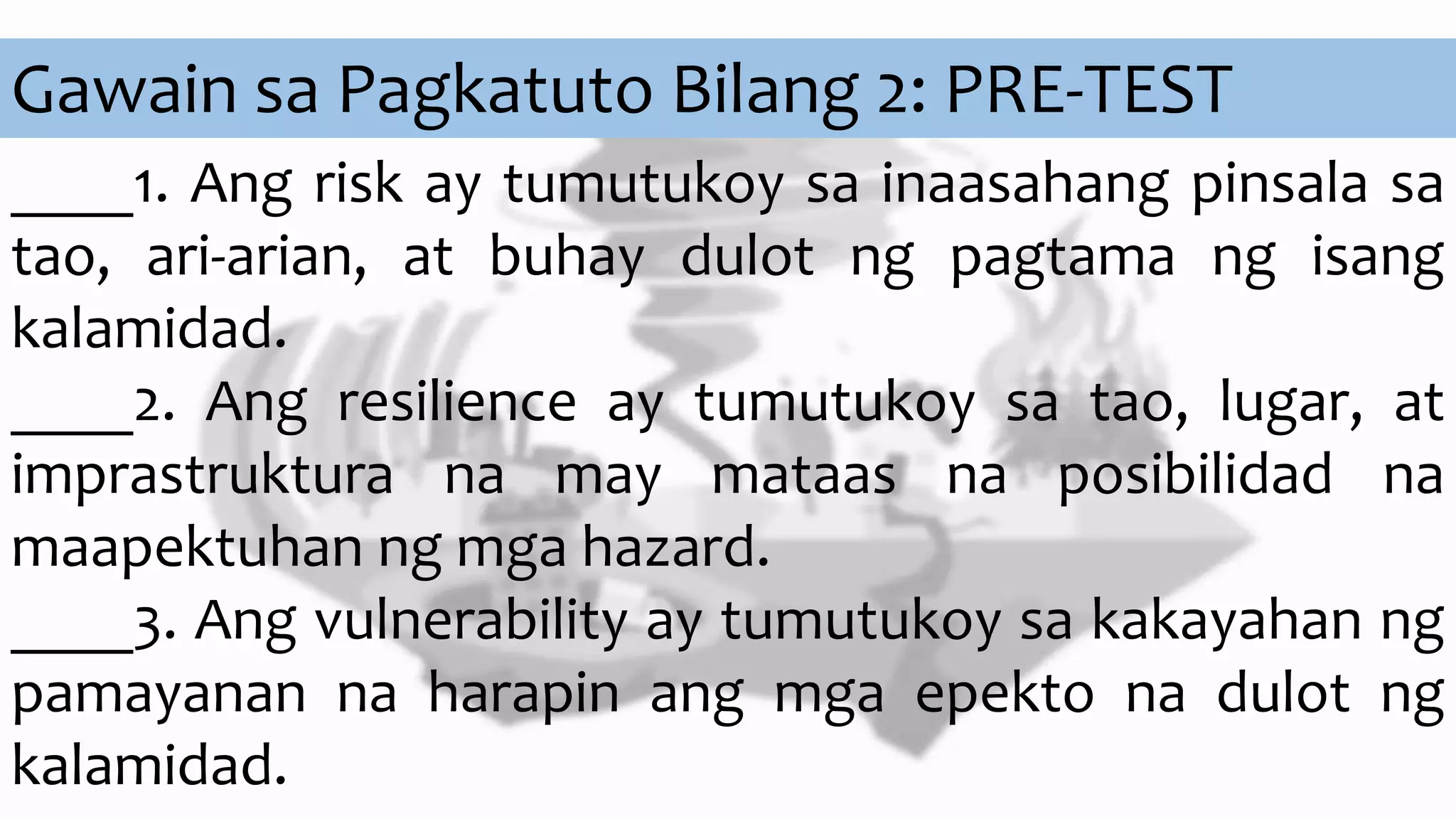 Paghahandang Nararapat Gawin sa Harap ng Panganib na Dulot ng mga Suliraning Pangkapaligiran | PPTX