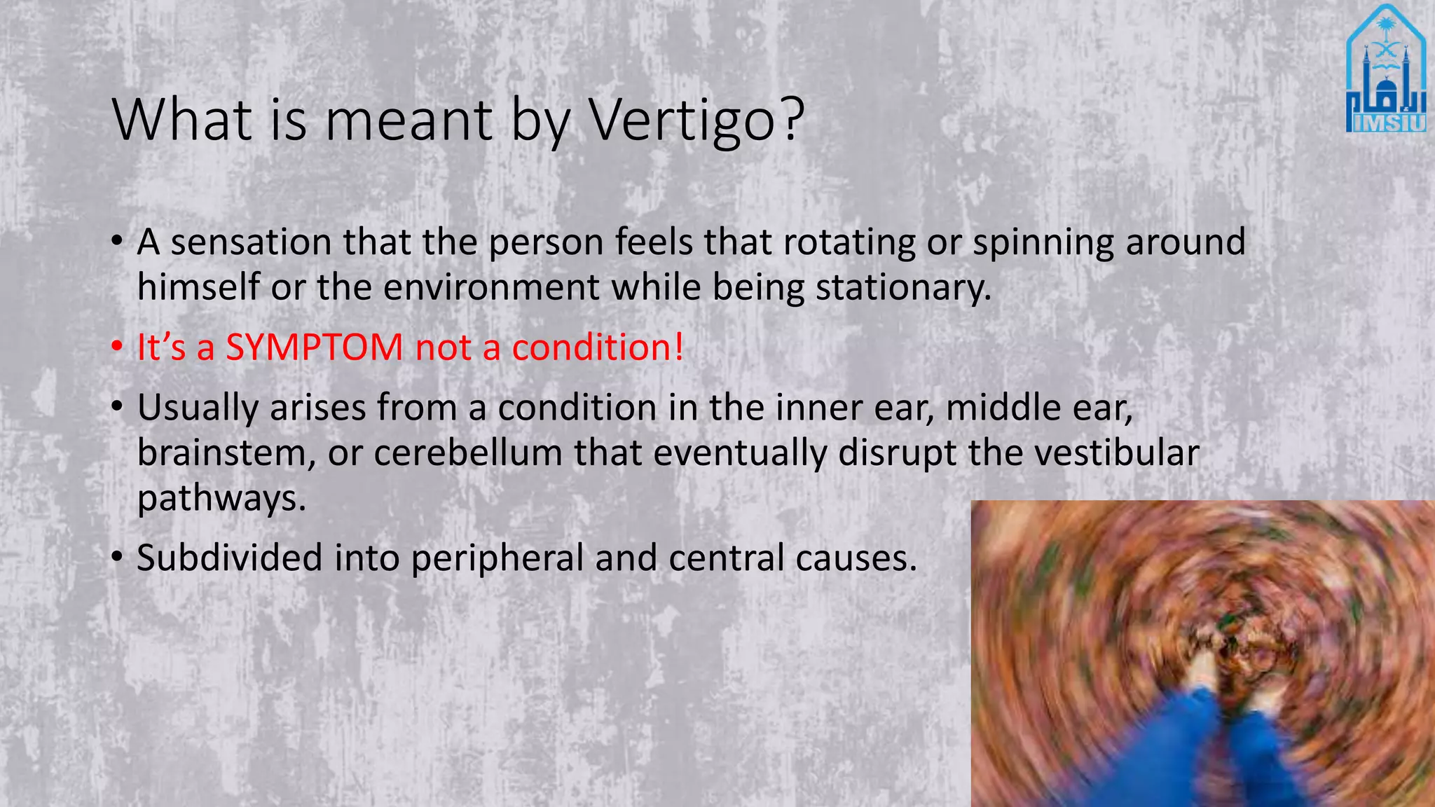 Approach to dizziness | PPTX