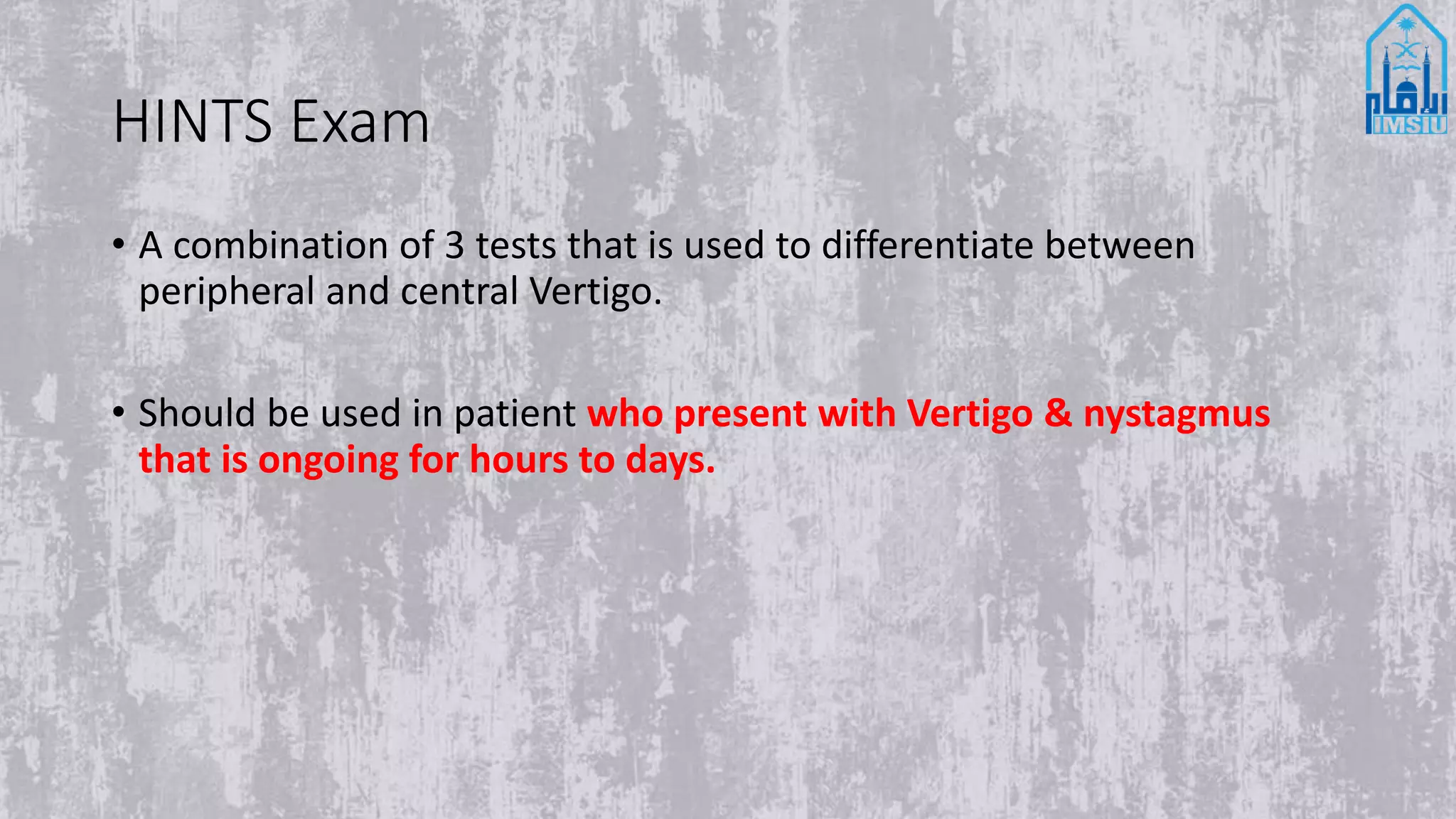 Approach to dizziness | PPTX