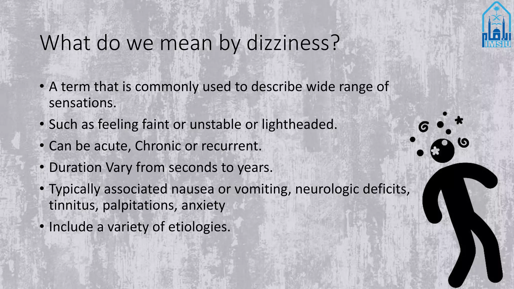 Approach to dizziness | PPTX