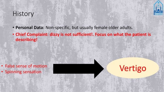 Approach to dizziness | PPTX | Brain and Nervous System Disorders ...