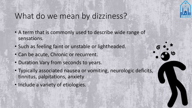 Approach to dizziness | PPTX | Brain and Nervous System Disorders | Diseases and Conditions