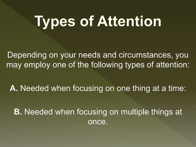Types of Attention | PPTX | Science