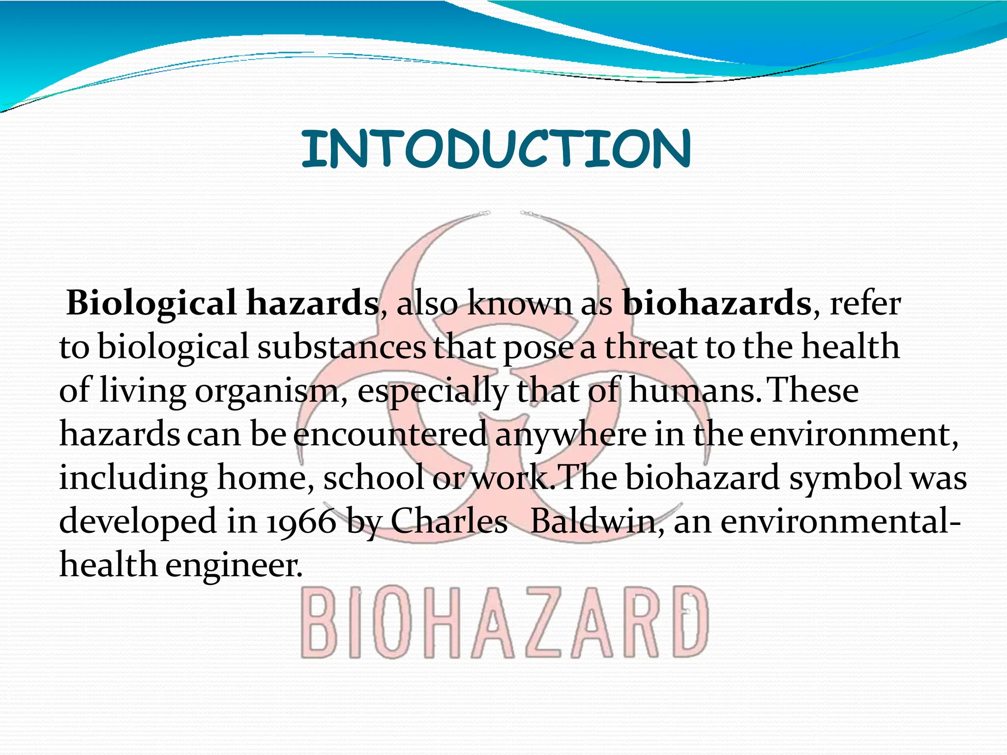 Biological hazards - in healthcare unit | PPTX