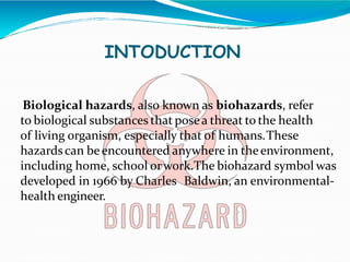 Biological hazards - in healthcare unit | PPTX