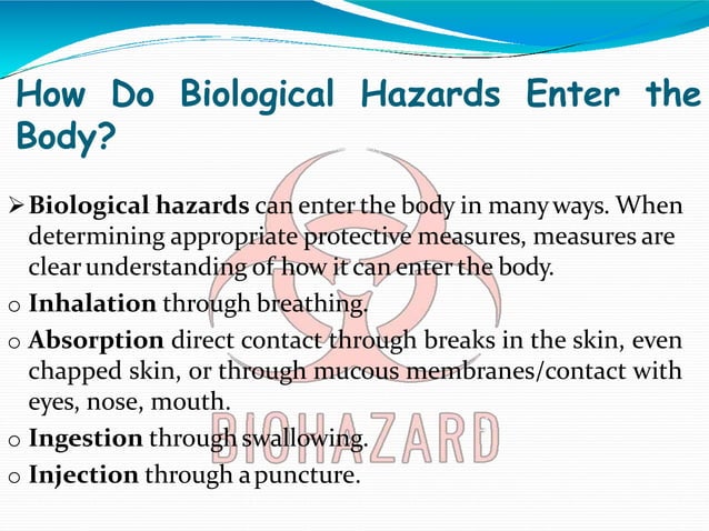 Biological hazards - in healthcare unit | PPTX