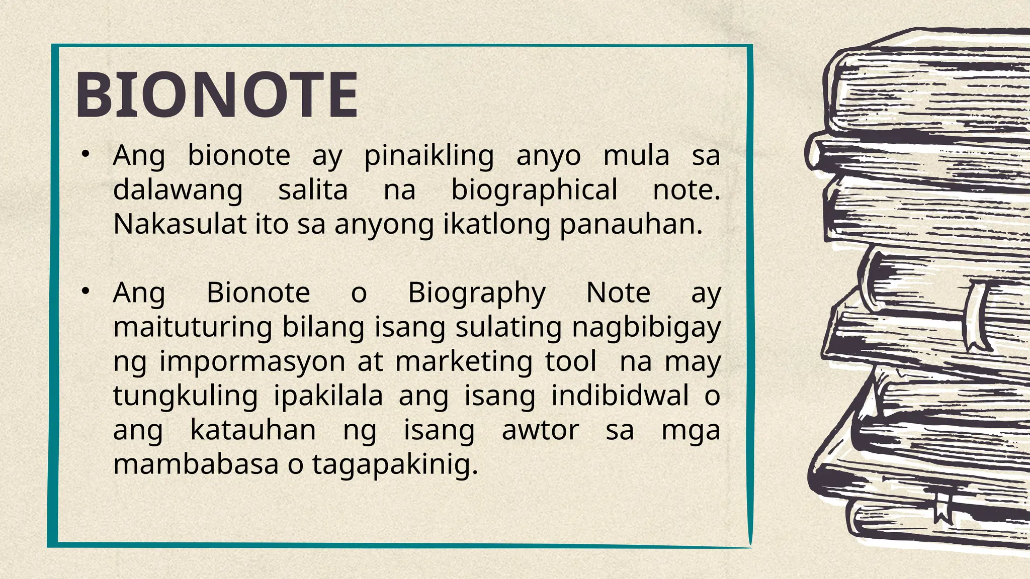 3 - BIONOTE.pptx bionote (biographical notes) | PPTX