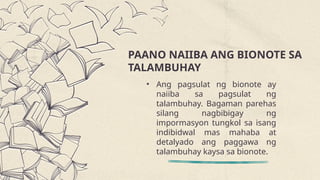 3 - BIONOTE.pptx bionote (biographical notes) | PPTX