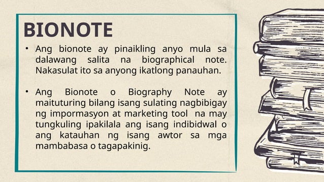 3 - BIONOTE.pptx bionote (biographical notes) | PPTX