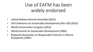 Introducing Essential EAFM: Developing capacity in the ecosystem ...