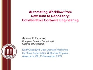 Cyberscience, Software Engineering & Automated Workflows in Geoscience ...