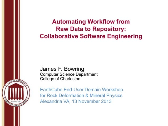 Cyberscience, Software Engineering & Automated Workflows in Geoscience: Perspectivies from ...