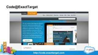 Building Apps for the ExactTarget Marketing Cloud | PPT