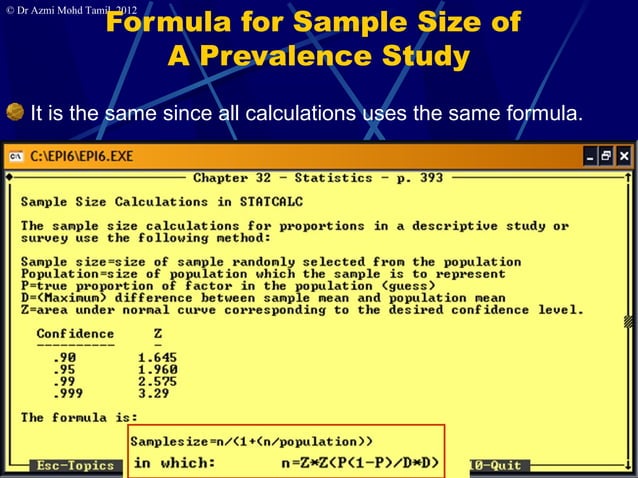 3. Calculate samplesize for prevalence studies | PPT | Medical Health