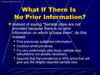 3. Calculate samplesize for prevalence studies | PPT