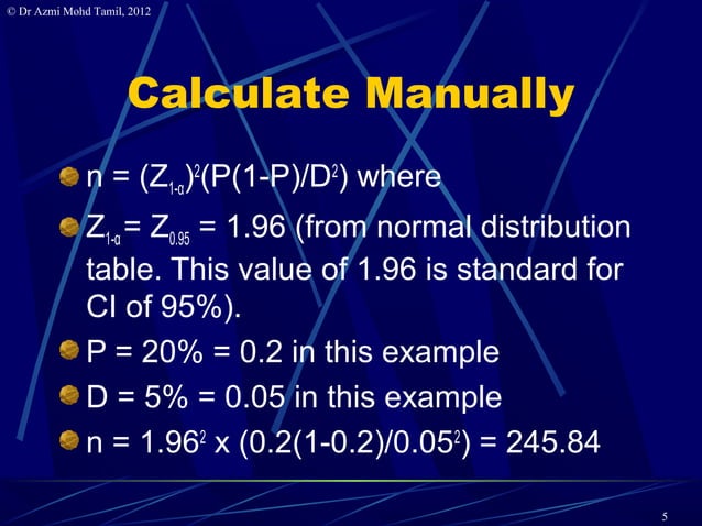3. Calculate samplesize for prevalence studies | PPT | Medical Health